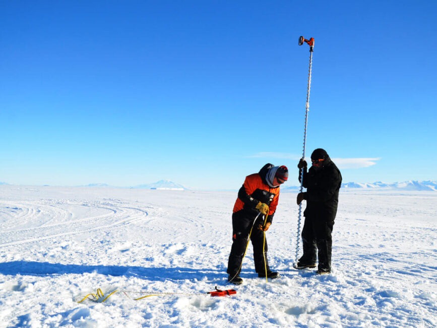 Ice Augering Photo Gallery - Kovacs Ice Drilling & Coring Equipment